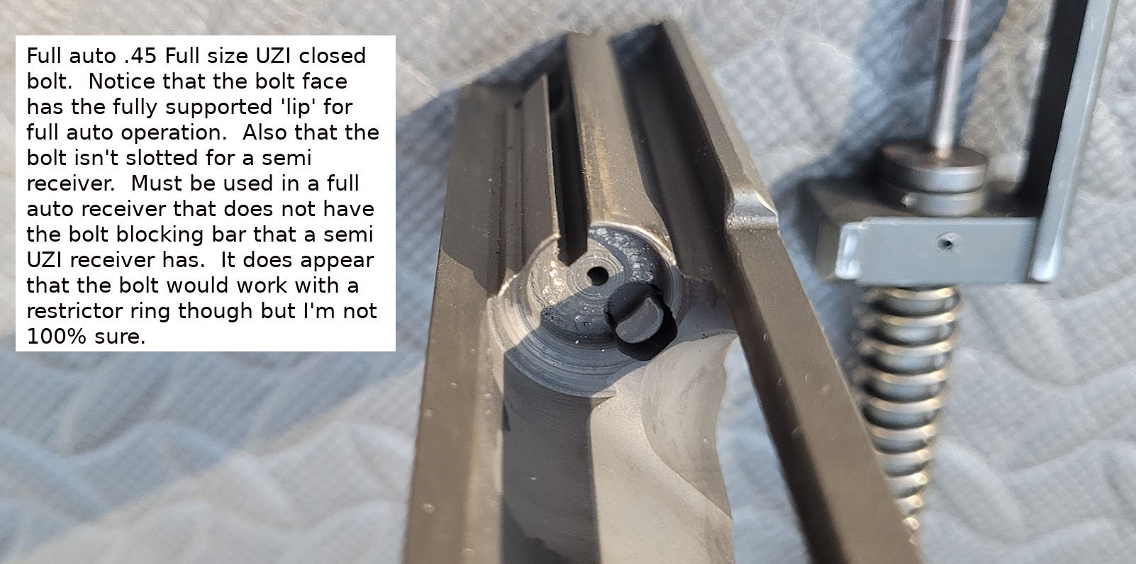 Full Auto, .45ACP Full Size UZI Closed bolt Configuration – C3Junkie LLC